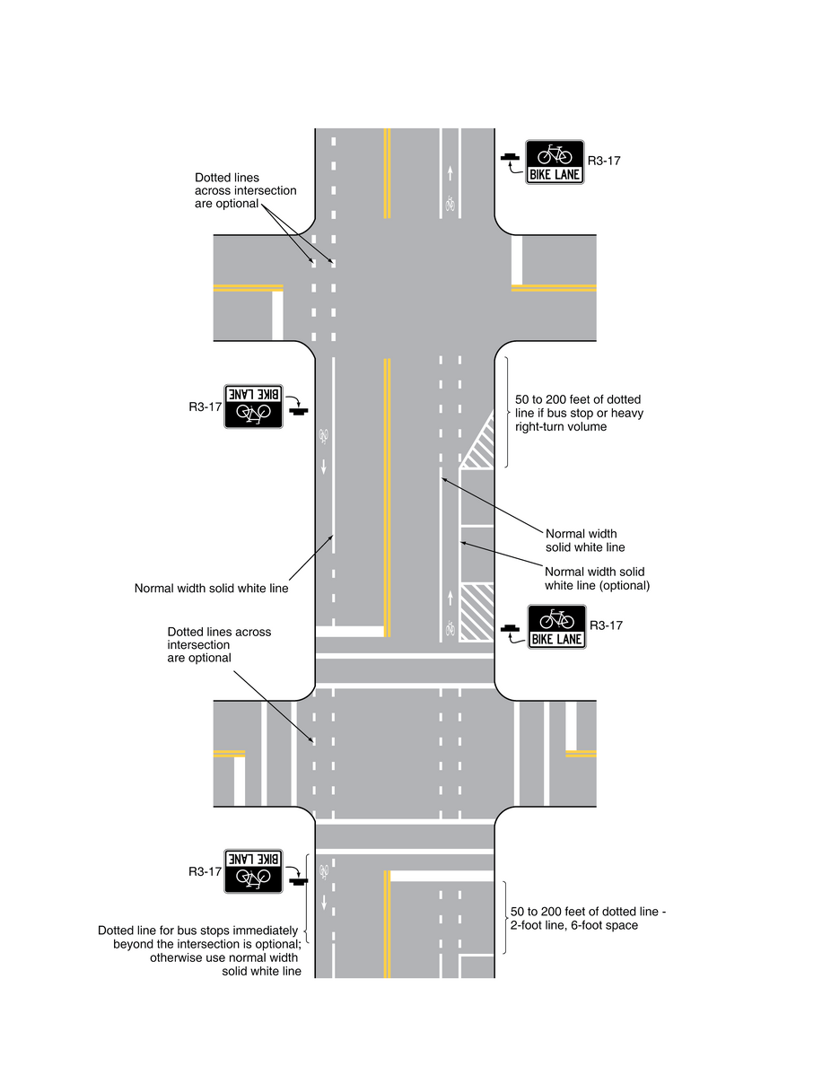 File:Figure 914.5.1.2 Example of Pavement Markings for Bicycle Lanes on ...